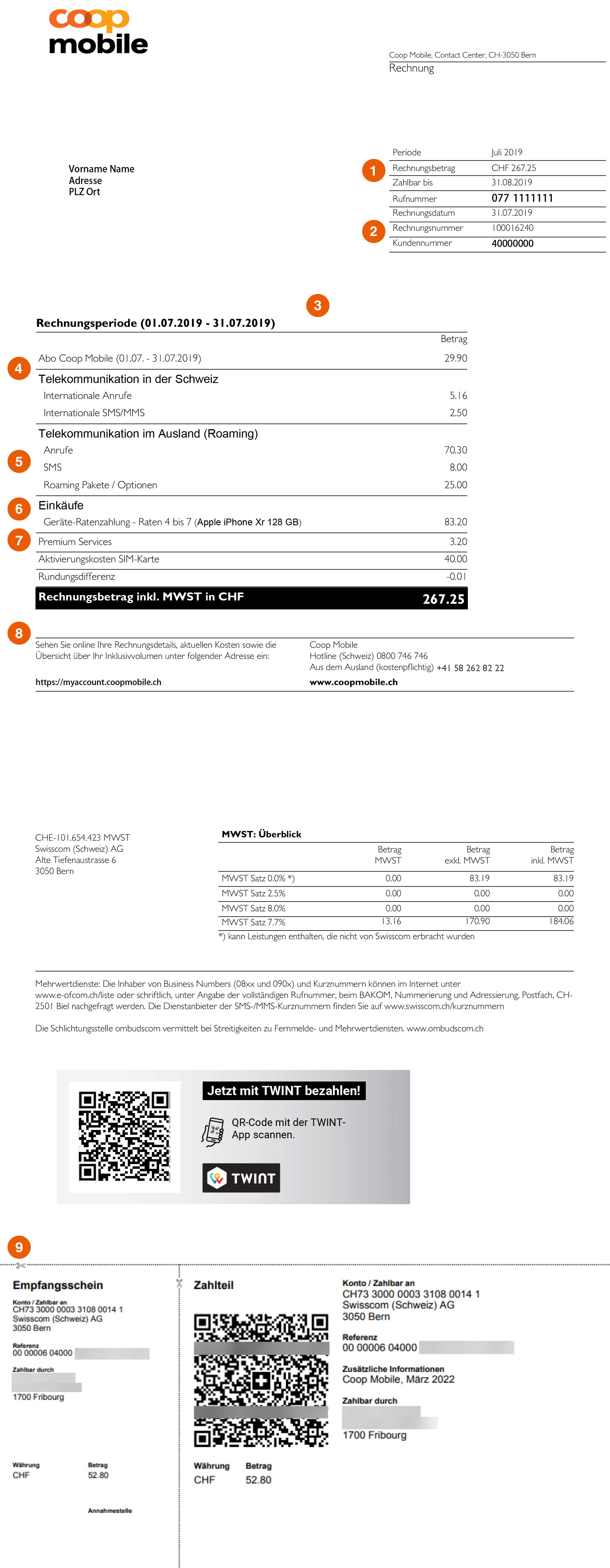 Beispiel - Coop Mobile Rechnung | Coop Mobile